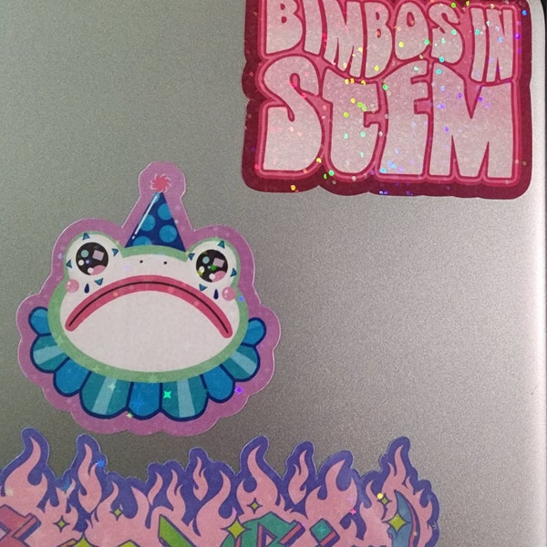 Bimbos in STEM Sparkle Sticker | Weather-resistant Vinyl Sticker ...