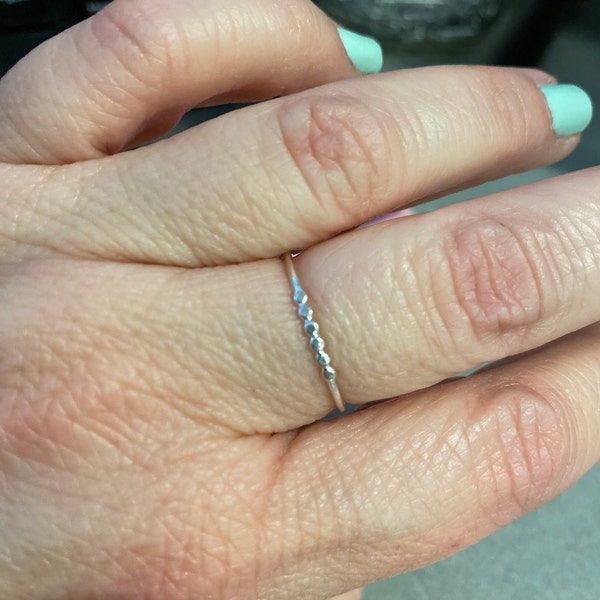 Handmade Three Dot Ring- Dainty Stacking Ring- TINY BUBBLES- Available ...
