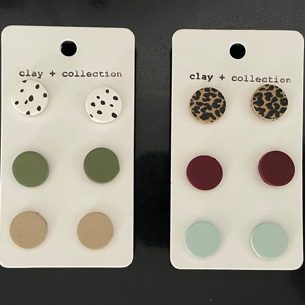 Handmade Clay Earrings | Mini Stud Packs | Clay + Collection - Etsy