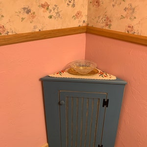 Small Solid Wood Corner Hutch Cabinet With Shelves - Etsy