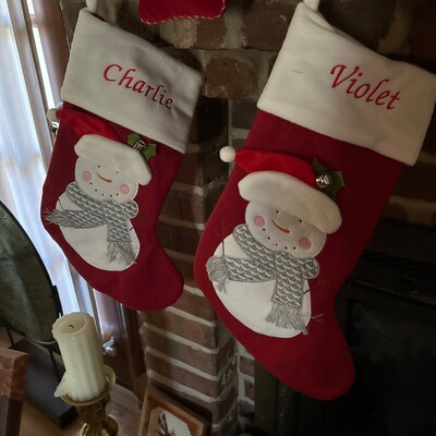 Festive Snowman Personalized Christmas Stocking, Christmas Stocking for ...