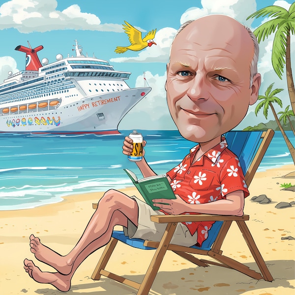 Custom Pilot Caricature Portrait From Your Photo Cartoon Style Female