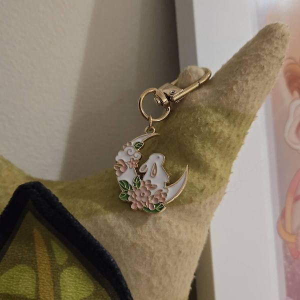 Cute Enamel Sakura Rabbit Keychain & Phone Strap - Etsy