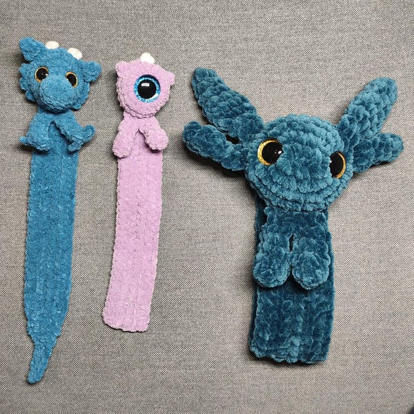 Dragon Book Buddy + Baby Dragon Mod, Dragon Crochet Bookmark, No Sew ...