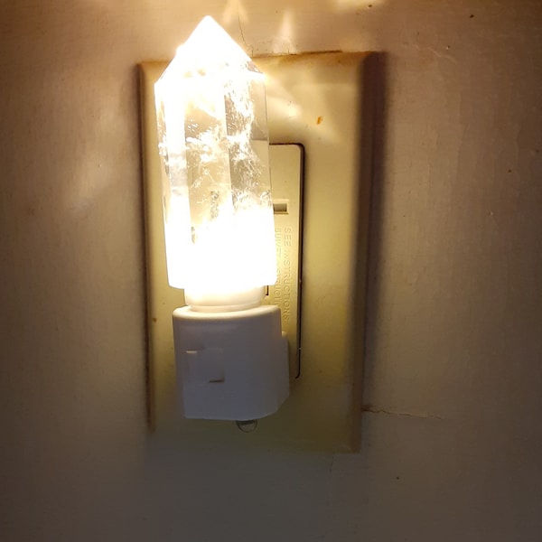 Clear Quartz Crystal Tower LED Night Light With Light Sensor ...