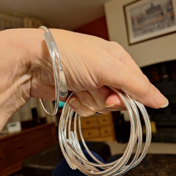 Hand Crafted Bangles, 925 Sterling Silver, Amazing Design Bangles, Stackable Bangle, Top Quality ...