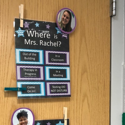 Colorful Editable Door Sign, Personalized Name Sign, Custom School Sign ...