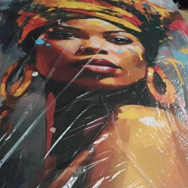 African American Wall Art for Living Room, Large Abstract Painting Canvas, African Canvas Art ...