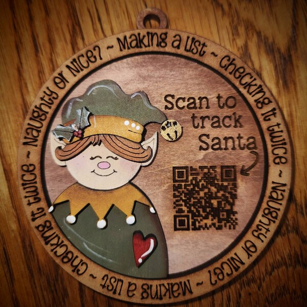 Elf Santa Tracker Christmas Ornament SVG File | Laser Cut File | Santa ...