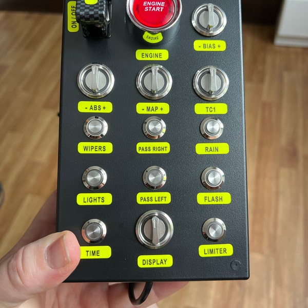 PC USB 30 Functions Button Box With Neon Labels Sheet for Simracing - Etsy