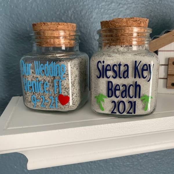 Honeymoon Sand Jar, Vacation Sand Jar, Sand Jar, Honeymoon Keepsake Jar ...