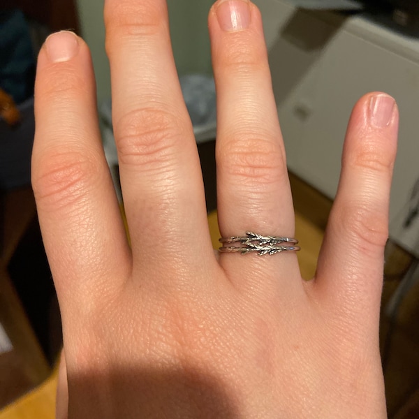 Dainty Juniper Ring - Silver Juniper Ring - Botanical Ring - Branch ...