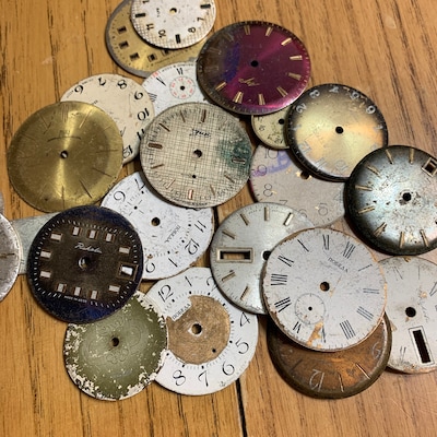 Vintage Watch Face Dials Set of 20 Old Watch Parts, Junk Journal ...