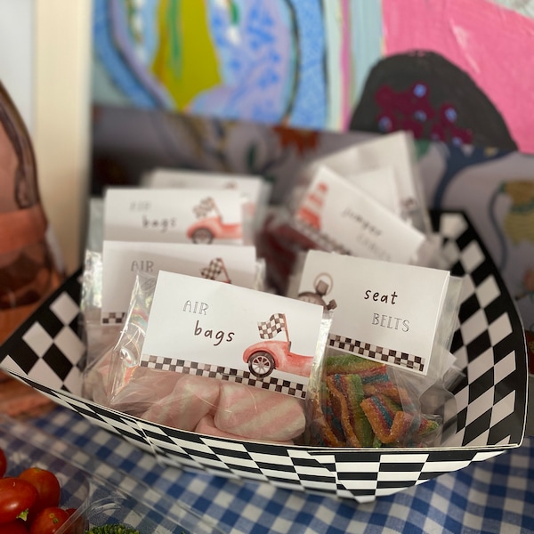 Editable Racing Food Tents, Red Car Bday Party Decor, Printable Food ...
