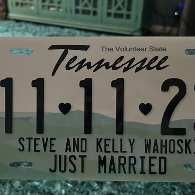 Wedding License Car License Plate Wedding Car Just Married Wedding Date ...