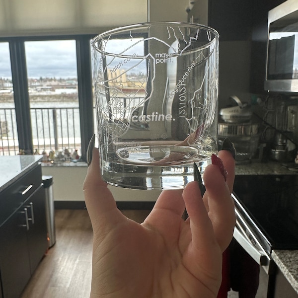 Custom City Map Rocks Glass | Any City / Town Personalized | Etched ...