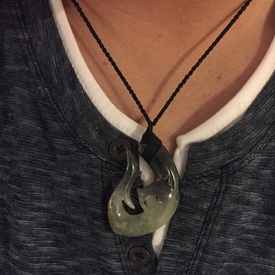 Handmade Maori-style Jade Fish Hook Necklace Timeless and Elegant ...