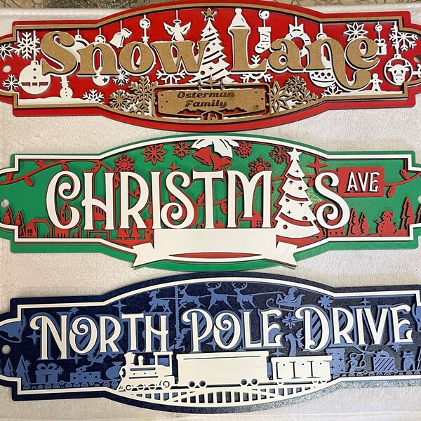 Merry Christmas Street Signs - 3 Street Signs Designs Included - SVG ...