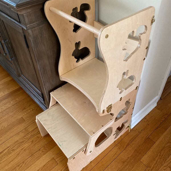 Kids Learning Chair Kitchen Step Stool Children Table Learning Chair ...