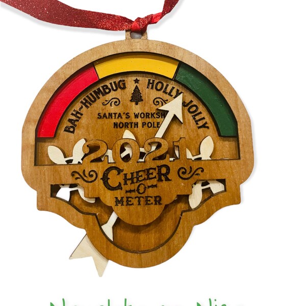 CHEER-O-METER Ornament SVG 2024 Laser Cut Files for Glowforge Laser ...