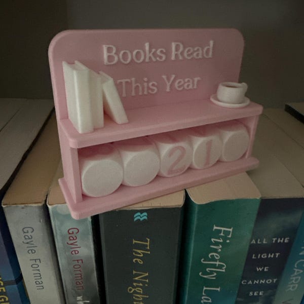 Book Counter, Books Read This Year, Book Lover Gift, Bookshelf Decor ...