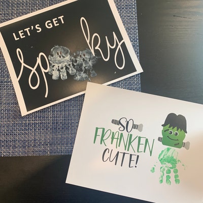 Let's Get Spooky / Handprint Footprint Art / Ghost First 1st Halloween ...