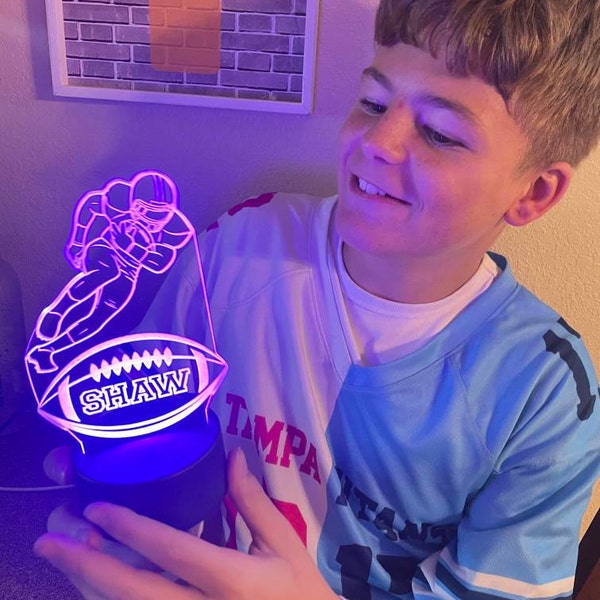 Football Player LED Gift, LED Night Light Room Decor, Personalized ...
