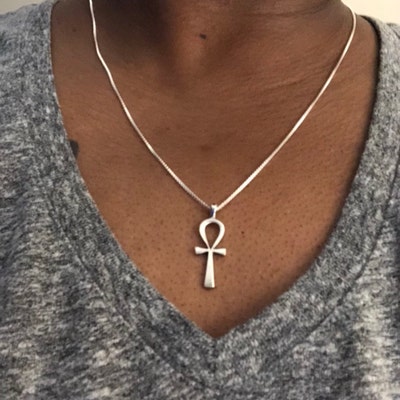 Sterling Silver Ankh SMALL pendant Only or Necklace - Etsy