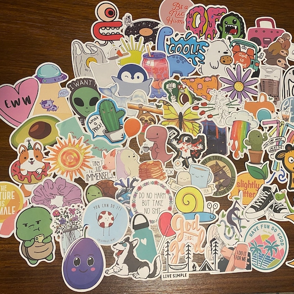 75 Cute Mixed Colors Sticker Lot Book Fun Pack Laptop Car Decals - Etsy