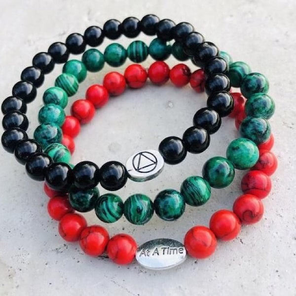 AA Slide Beads Silver Tone Charms - Alcoholics Anonymous 12 Step ...