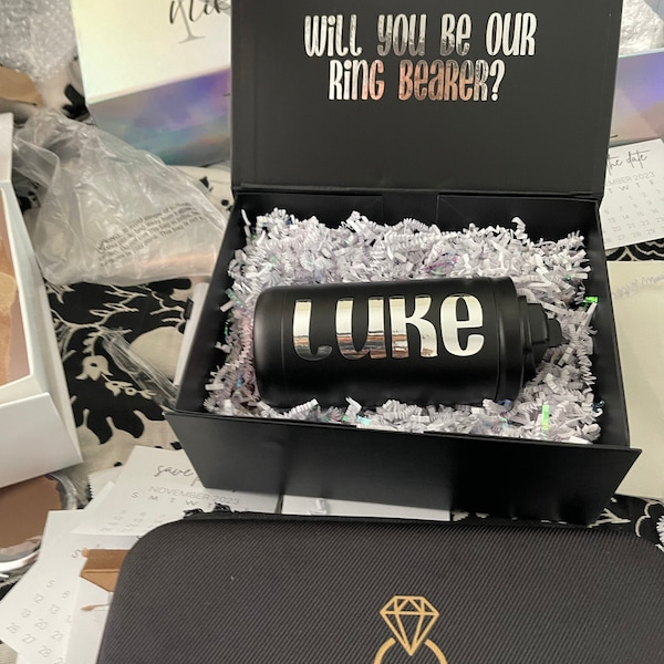 Personalized Ring Bearer Proposal Gift Box With Optional Tumbler, Gift ...