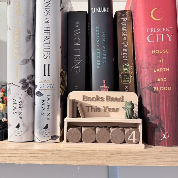 Book Counter, Books Read This Year, Book Lover Gift, Bookshelf Decor ...