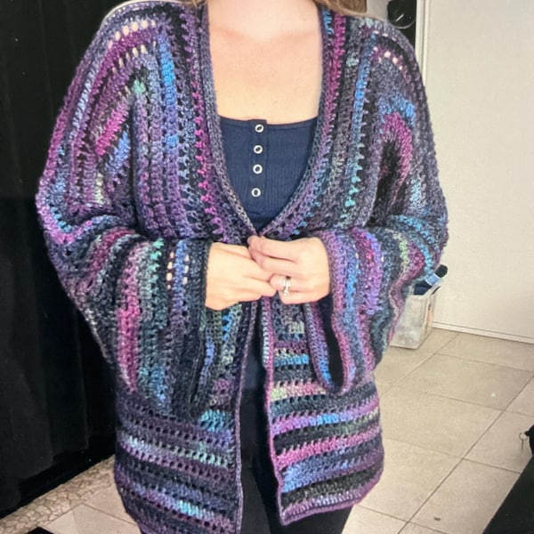 Nocturne Hexagon Cardigan Crochet Pattern: Goth Witch Cottagecore (PDF ...