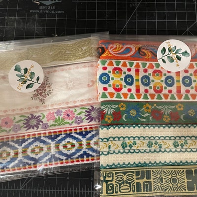 Vintage Sweet Narrow Jacquard Ribbon Trim Tapemulti Floralblue Flowers ...