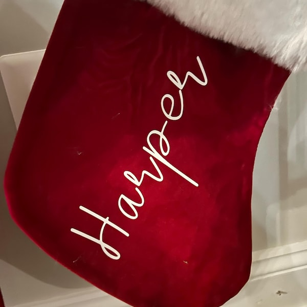 Personalized Red Plush Christmas Stocking: Custom Name Decor - Etsy