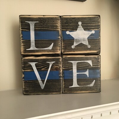 Deputy Blocks. Police Officer Gift. Law Enforcement Blocks. Thin Blue ...