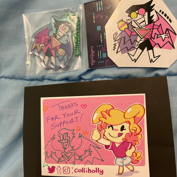 Spamton NEO Deltarune Holographic Keychain Acrylic and Epoxy Charm 2.5 ...