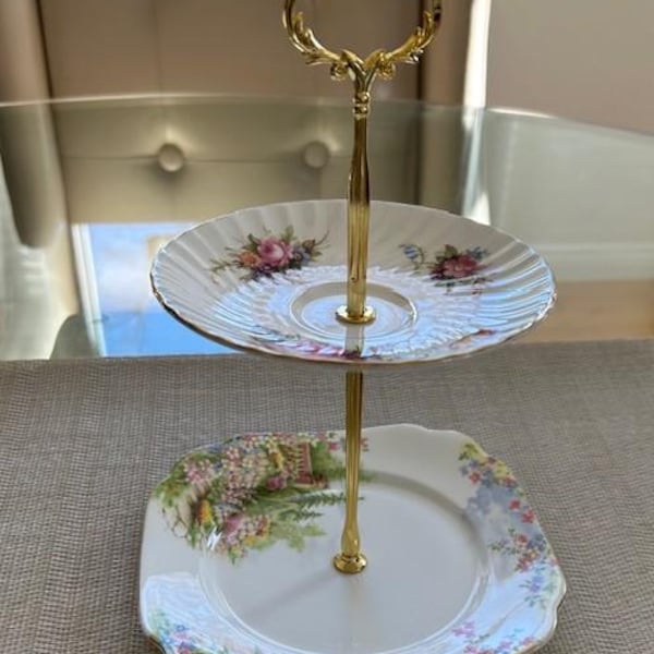 3 Tier Cake Stand English Bone China Tiered Plates, Wedding High Tea ...