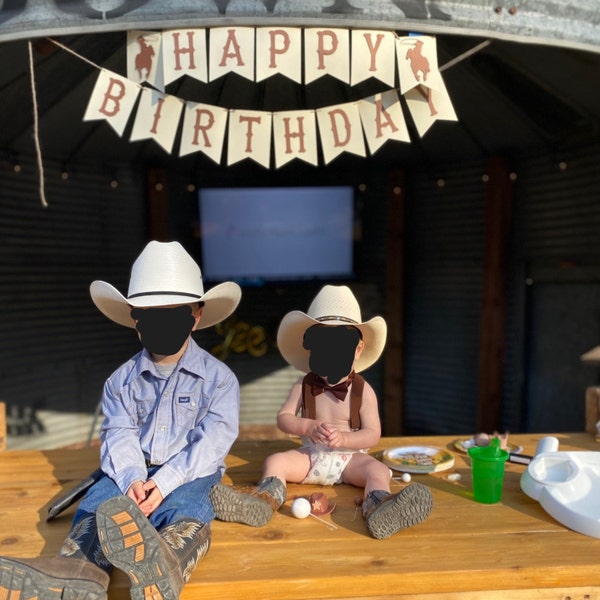 Custom Cowboy Banner | My First Rodeo Birthday Party Decorations ...
