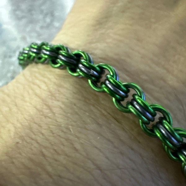 Custom Triple Moon Goddess Chainmail Bracelet, Witchy Wiccan Jewelry ...