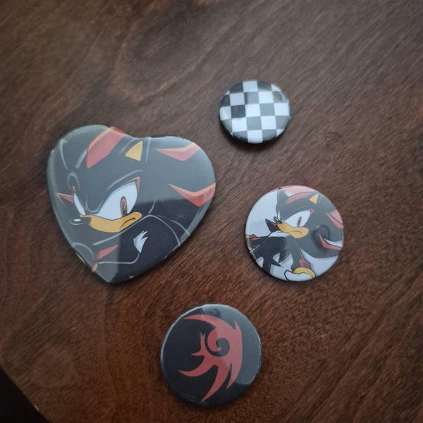 Shadow the Hedgehog Pin Button, Sonic Pin Button Set - Etsy