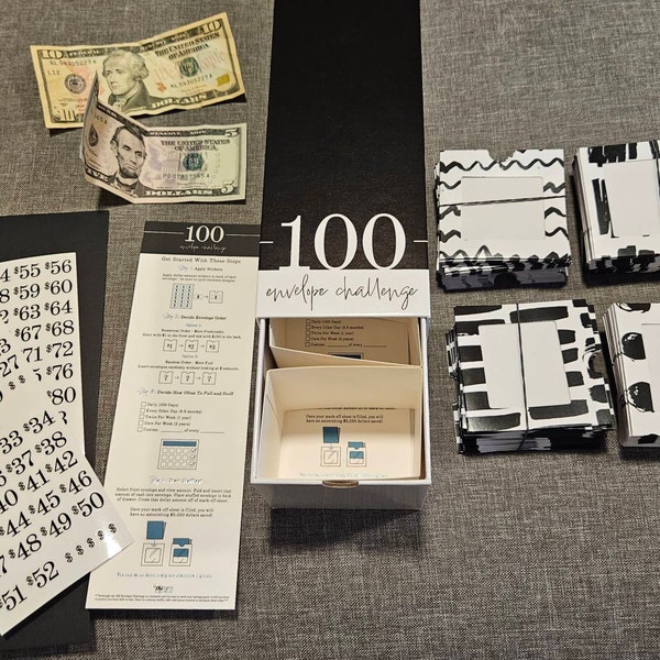 Zipgifts 100 Envelope Money Saving Challenge Kit | 108 Cash Envelopes W ...