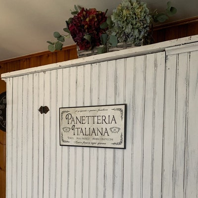 Panetteria Italiano Vintage Look Sign, Black and White , Vintage ...