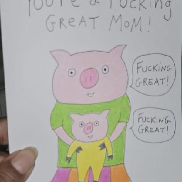 Weird Card, Funny Card, All Occasion Card, Funny Animal Card, Pig Card ...