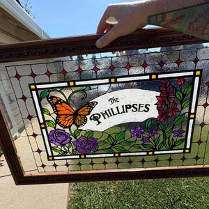 Rose Faux Stained Glass Sign Template - Etsy