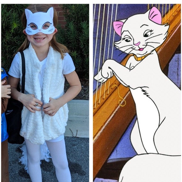 White Kitty Cat Party Masks- Kitty Cat Photo Prop - Felt Mask ...