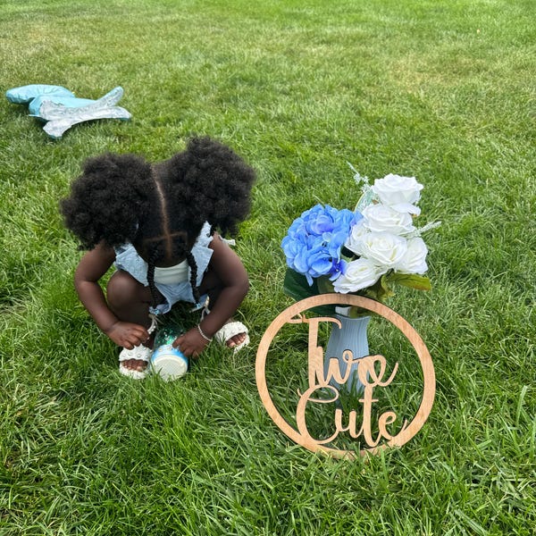 Two Cute Sign - Second Birthday Decor - 2nd Birthday Party - Two Cute ...