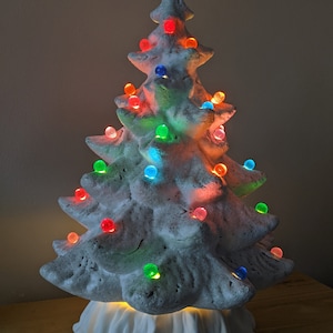 Ceramic Bisque Christmas Tree Draped Base Sierra Tree Replacement Base ...