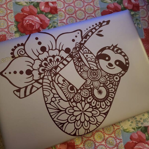 Hanging Sloth Mandala Zentangle SVG Sloth Clipart Sloth Download ...
