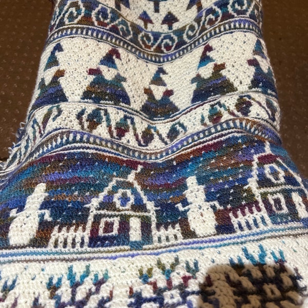 Wintry Forest Blanket, Crochet Blanket Pattern, Blanket Pattern, Mosaic ...